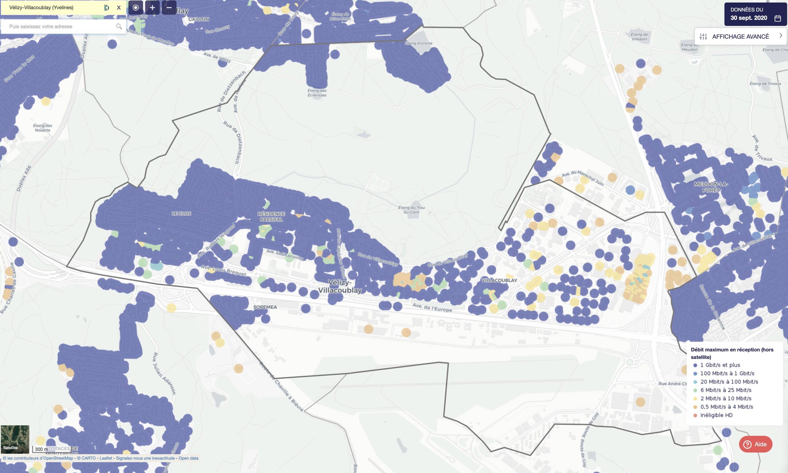 Internet, la carte des débits, y compris la fibre, par l'Arcep ...